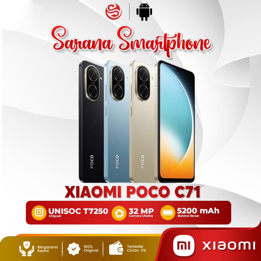 Jual Xiaomi POCO C71 4+4/128 GB Handphone Android 1 jutaan New Garansi Resmi | Shopee Indonesia