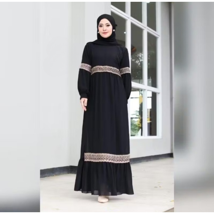 Jual Gamis renda madinah dewasa best seller/model gamis ceruty babydoll ...
