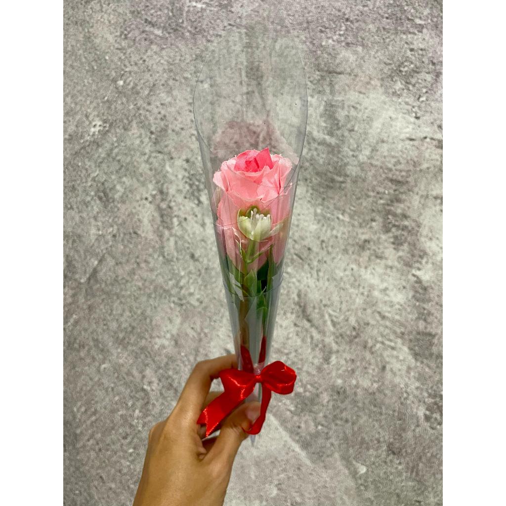 Jual Buket Mawar 1 Kuntum / Buket Bunga Mawar | Shopee Indonesia