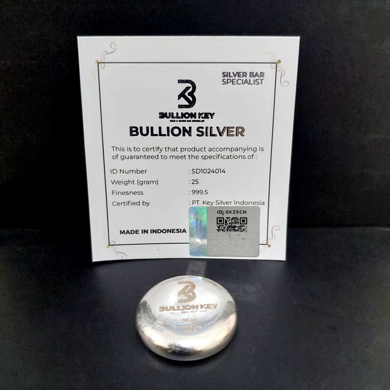 Jual Bullion Key Silver Bar/Batangan/Casting Perak Asli Murni 25 gram ...
