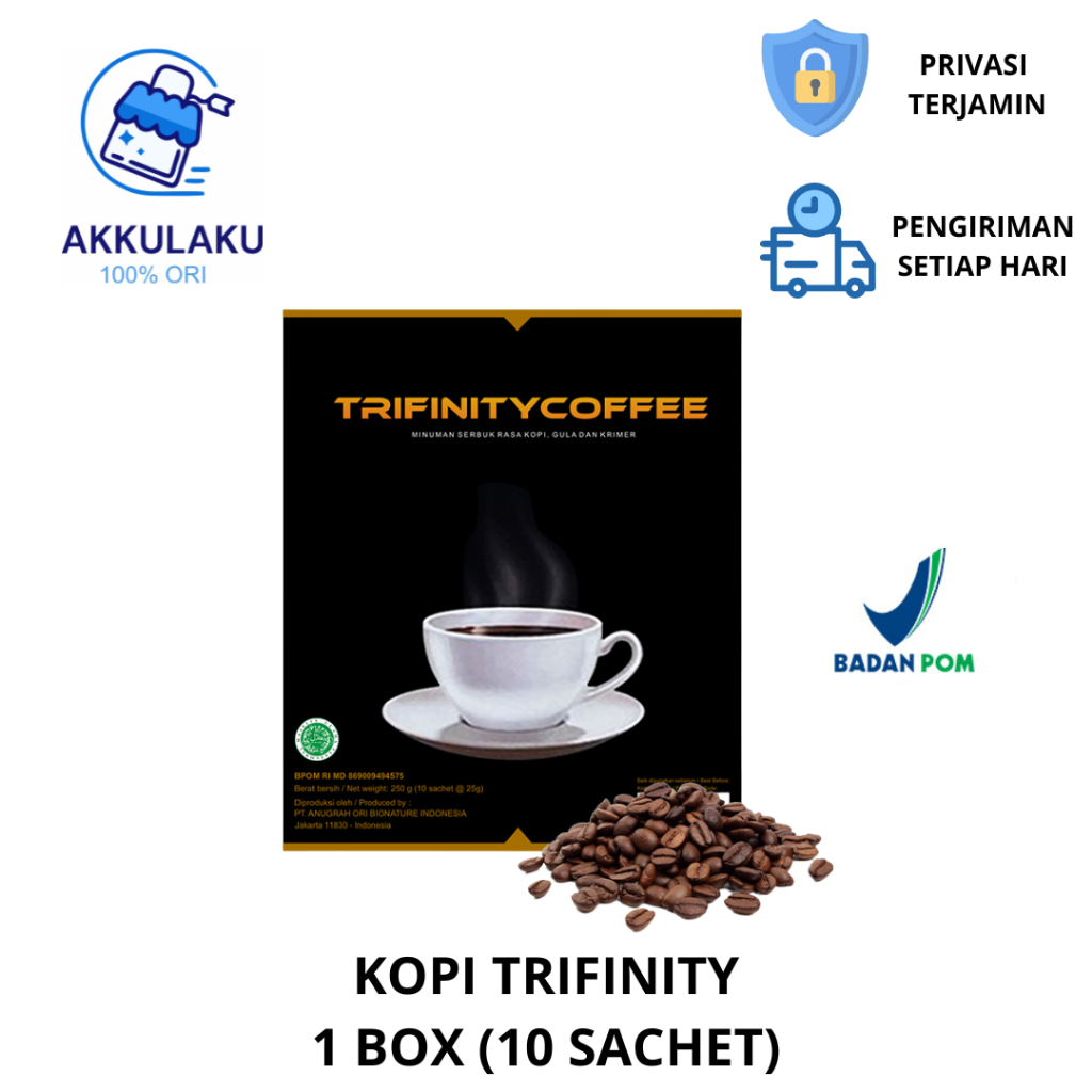 Jual Kopi Trifinity Coffee 1 Box Isi 10 Sachet Kopi Stamina Pria Dewasa Trifinity Penambah ...
