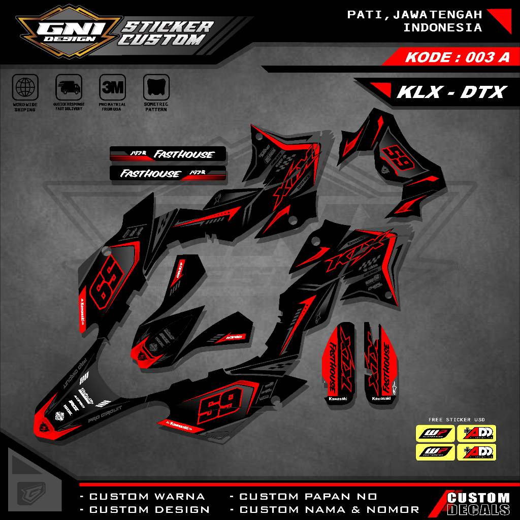 Jual DECAL KLX D TRACKER SUPER GLOSSY FULL BODY / DECAL KLX DTRACKER ...
