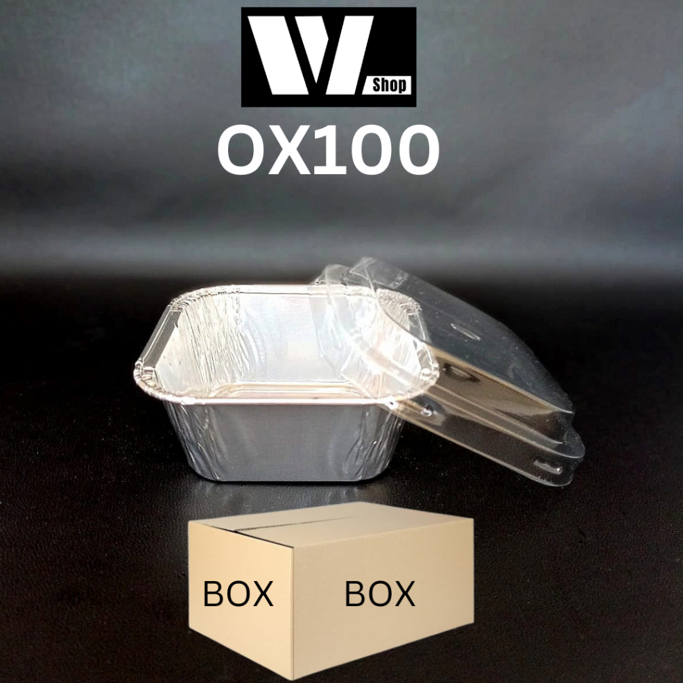 Jual [BOX] OX-100 Aluminium Tray Kotak 110ml / Ox100 Alumunium Tray 110ml / Alu Tray Macaroni ...