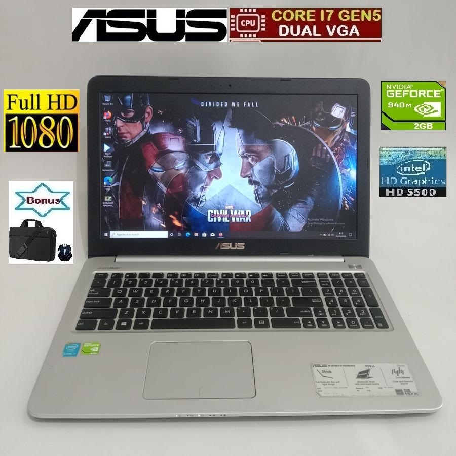 Jual LAPTOP ASUS SLIM CORE I7 DUAL VGA RAM 8GB HARDIS SSD 256GB NVDIA GEFORCE 2GB | Shopee Indonesia