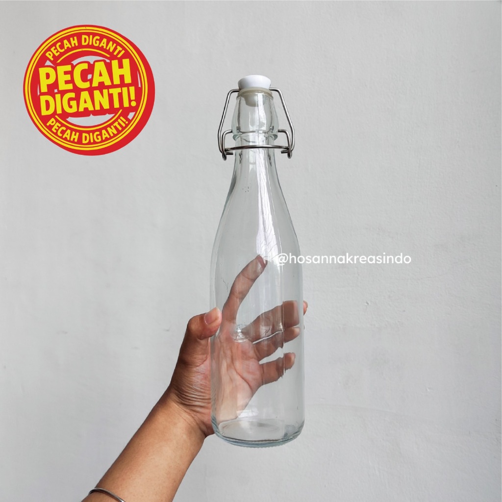 Jual ‼️ PECAH DIGANTI ‼️ Botol Kaca 500ml / Swing Top Bottle 500ml ...