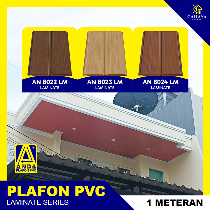 Jual (1M) Anda Plafon PVC 8mm Motif Serat Tekstur Kayu PREMIUM LAMINATE ...