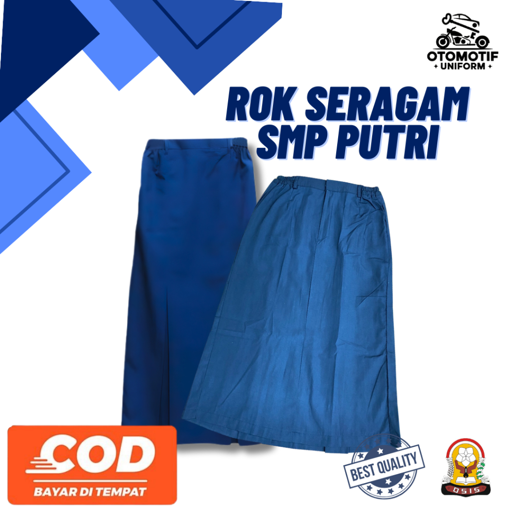Jual ROK SERAGAM SMP PANJANG MURAH ROK SMP MURAH ROK SMP BELAH 2 BIRU ...