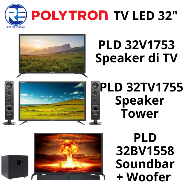 Jual TV LED 32 Inchi Polytron Digital PLD 32BV1558/32TV1755/32V1853 ...