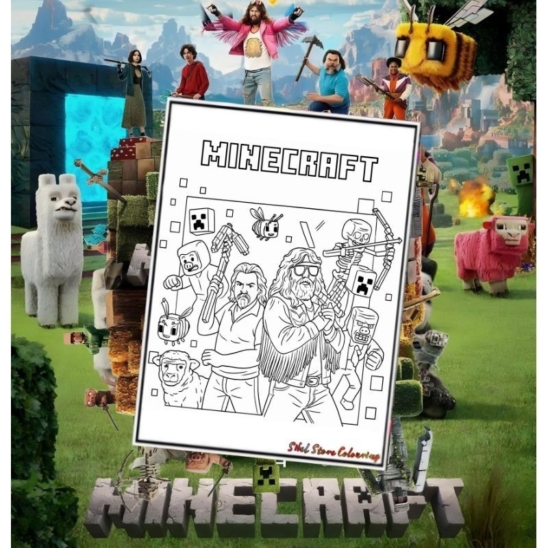 Jual Kertas Mewarnai Anak Tema Minecraft 10 Lembar / Kertas Gambar ...