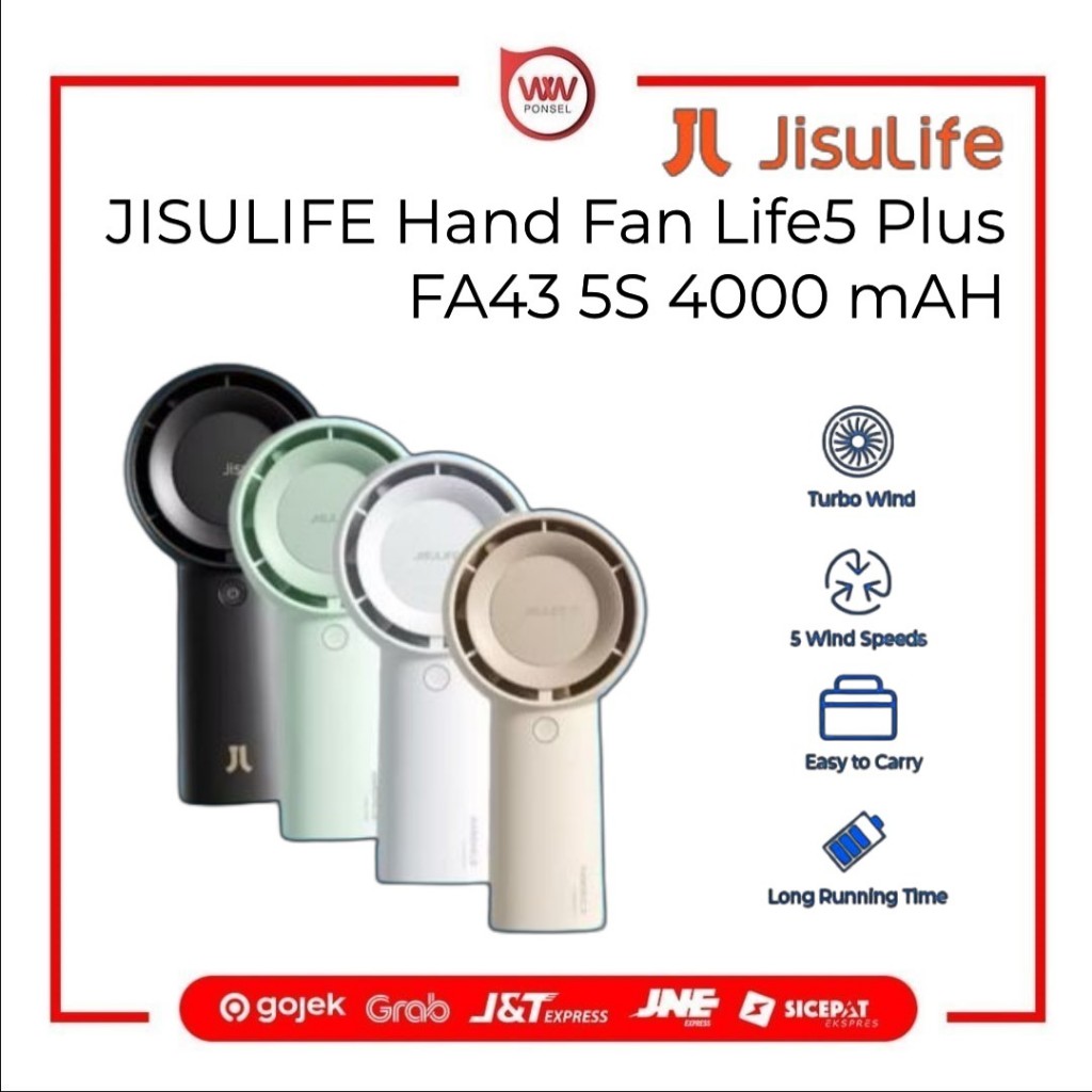 Jual JISULIFE Hand Fan Life5 Plus FA43 5S 4000 mAH/6000 mAh Kipas Angin ...