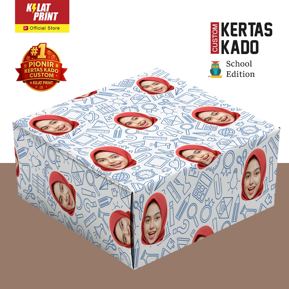Jual Kertas Kado Custom Muka Foto Bungkus Gift Hari Guru School Edition ...