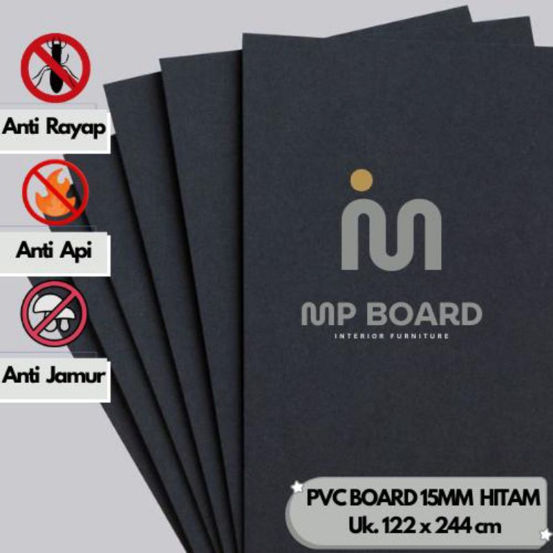 Jual PVC Board Hitam Lembaran 15mm Ukuran 122x244cm | PVC Foam Board ...