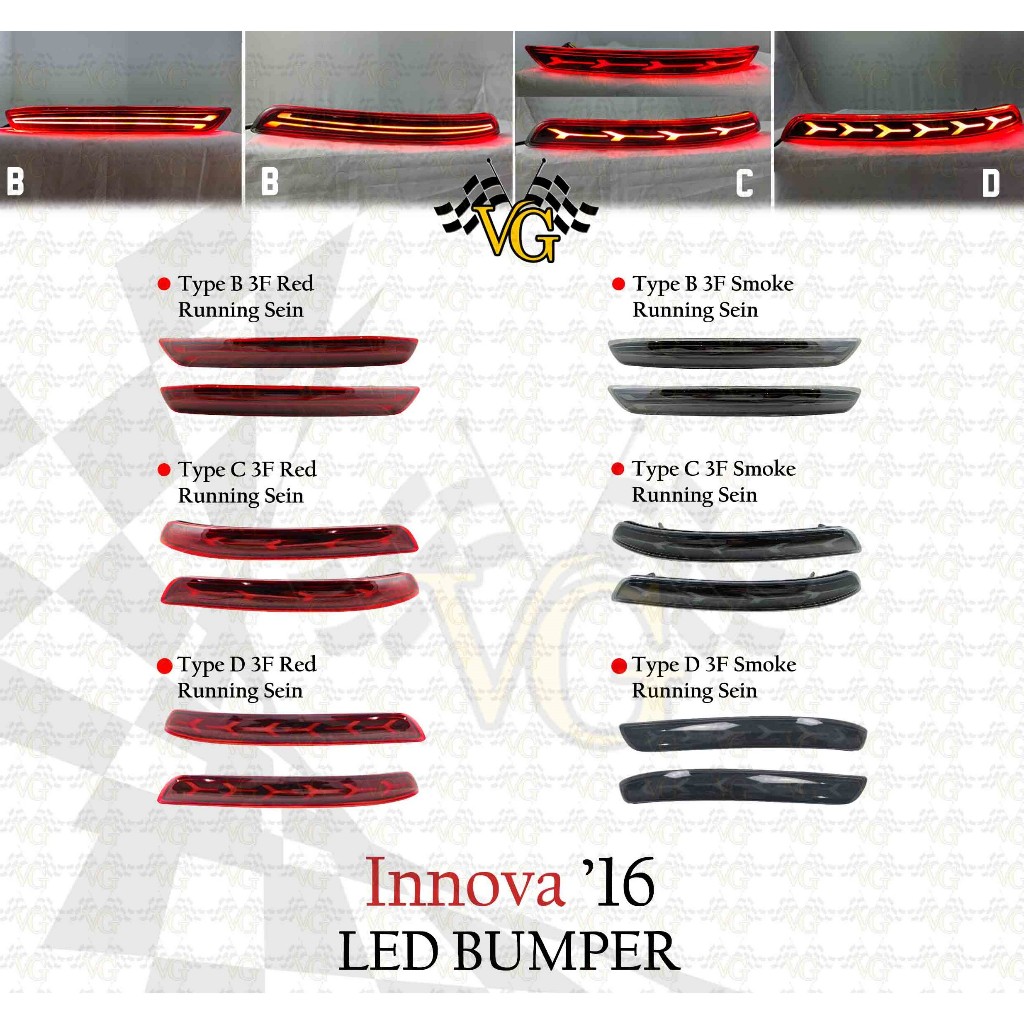 Jual Led Bumper Reflector Lamp Innova Reborn 2016 - 2025 Running Sein ...