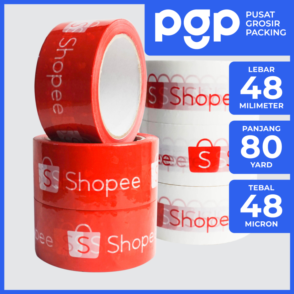 Jual Lakban Online Shop Toko Shopee Warna Oren / Putih 48mm x 80 Yard ...