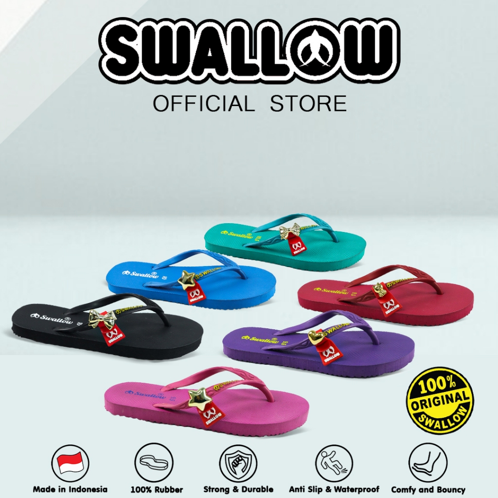 Jual Sendal Jepit Swallow Nice Exclusive Wanita Dewasa | Sandal Karet ...