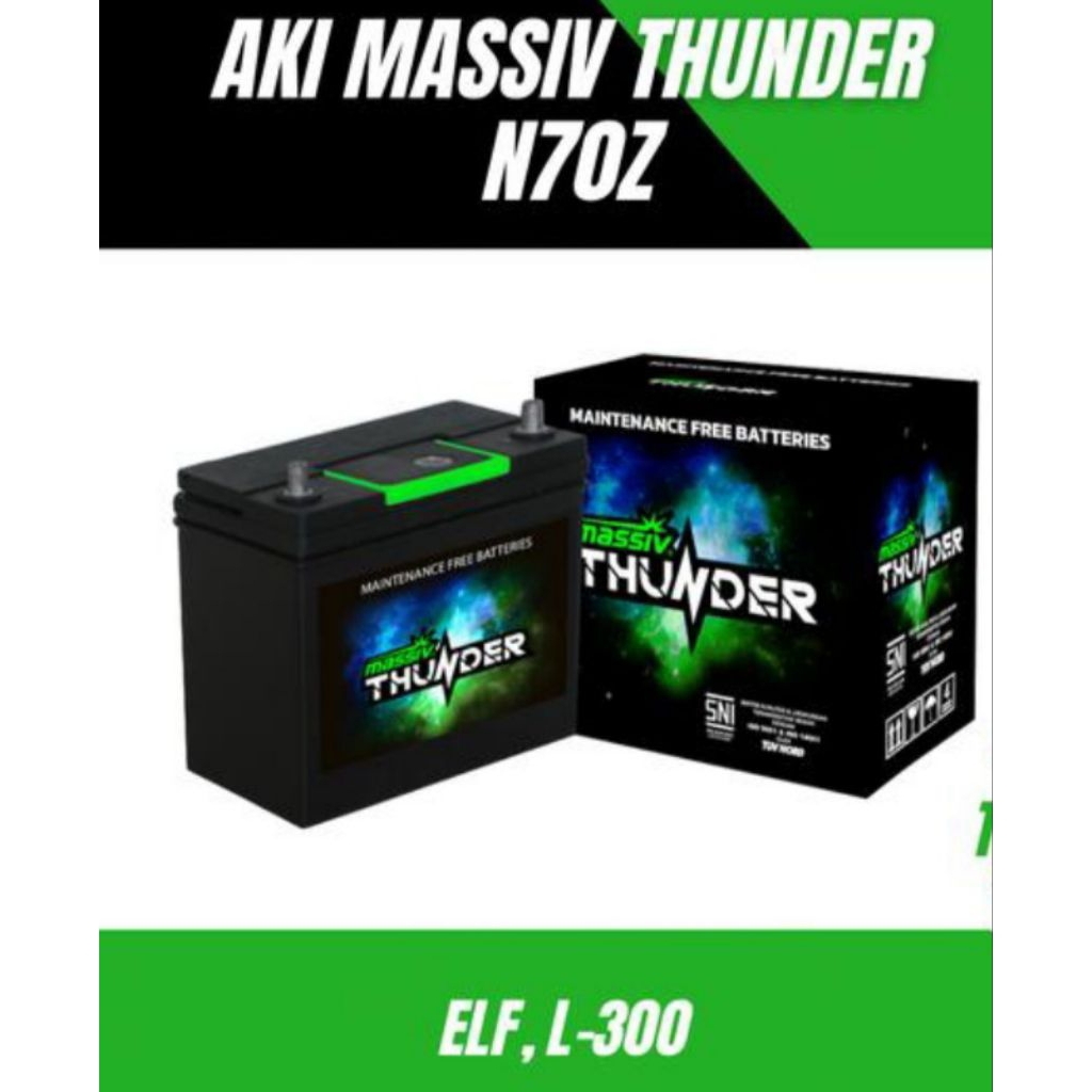 Jual AKI MOBIL MASSIV THUNDER N70Z/75D31R 80Ah 12V (Aki Kering) untuk ...