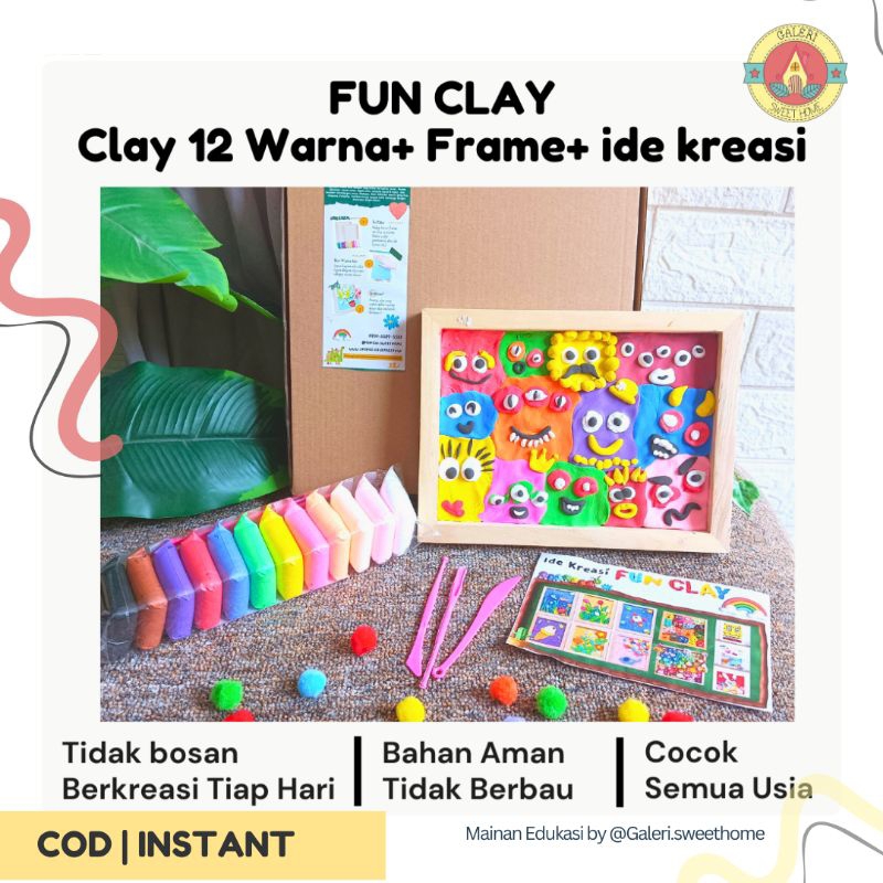 Jual DIY Fun Clay Frame Kit Bermain Plastisin Ide Clay Date Bingkai Set ...