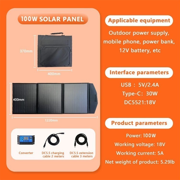 Jual Portable Solar Panel 100Wp/150Wp/260Wp Mono Panel Surya Foldable ...