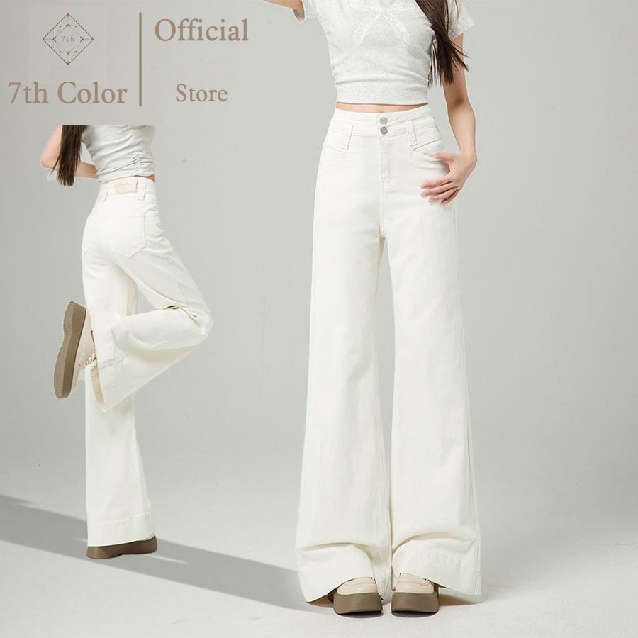 Jual 7th Color / Celana Jeans Putih High Waist Celana Jeans Panjang ...