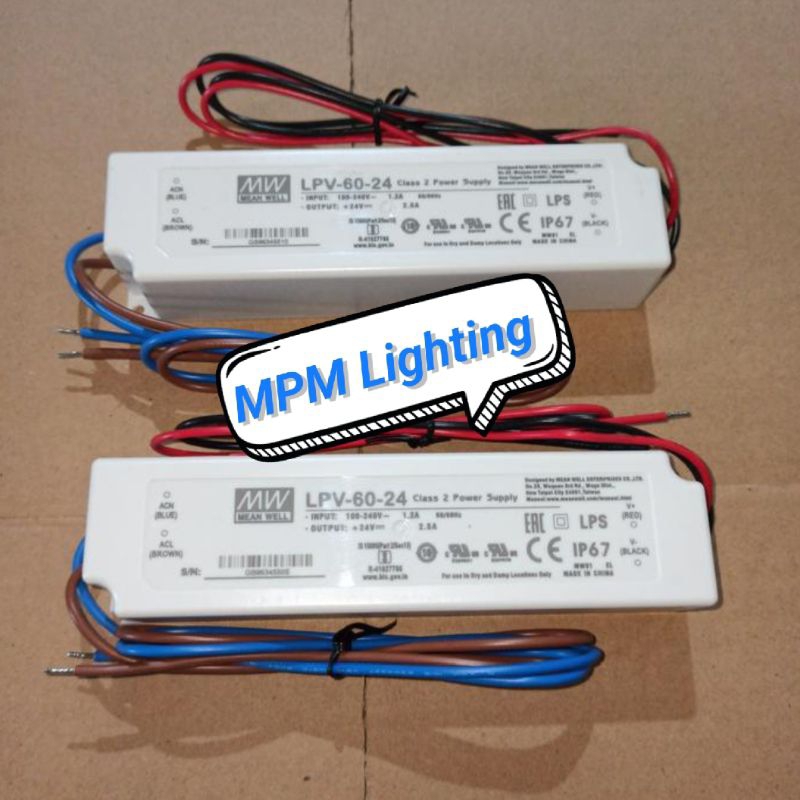Jual Trafo MEAN WELL LPV-60-24 / LPV-60-12 Outdoor / Power Supply ...