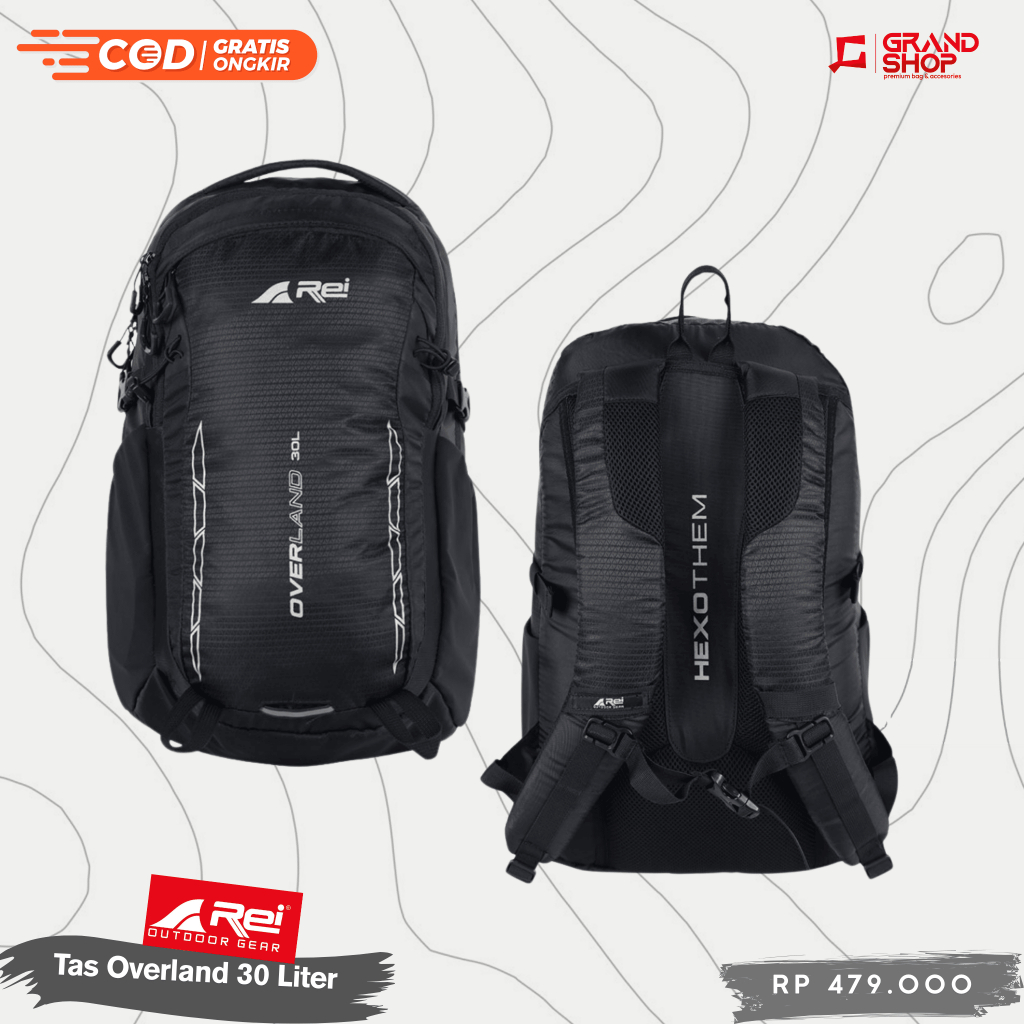 Jual Tas Ransel Hitam Pria Overland 30 Liter Daypack Arei Outdoorgear ...