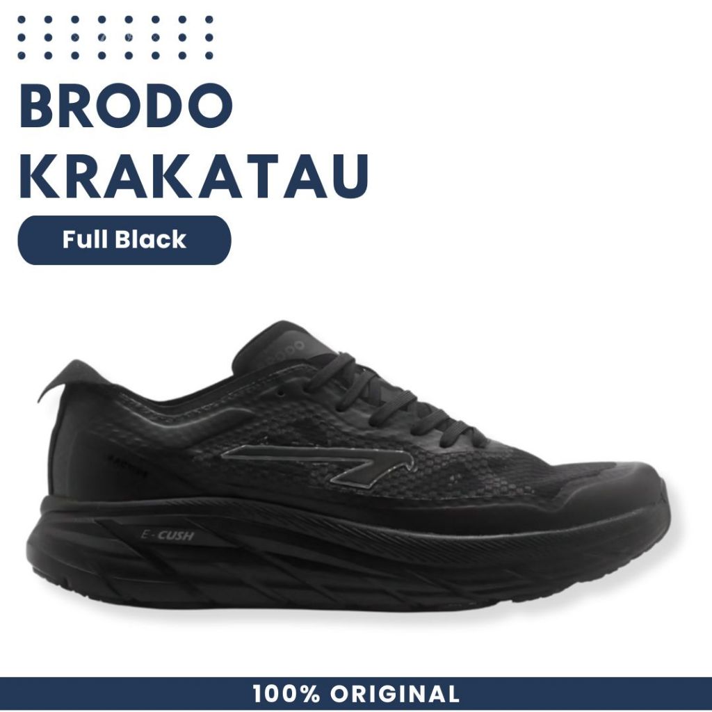 Jual BRODO Active Krakatau Full Black Original Sepatu Sneakers Running ...
