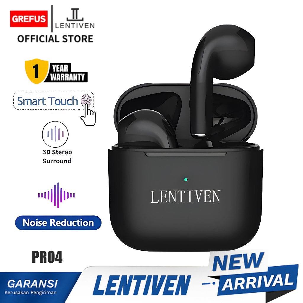 Jual GREFUS LENTIVEN TWS IN Ear Bluetooth 5.3 IPX4 Waterproof Wireless ...