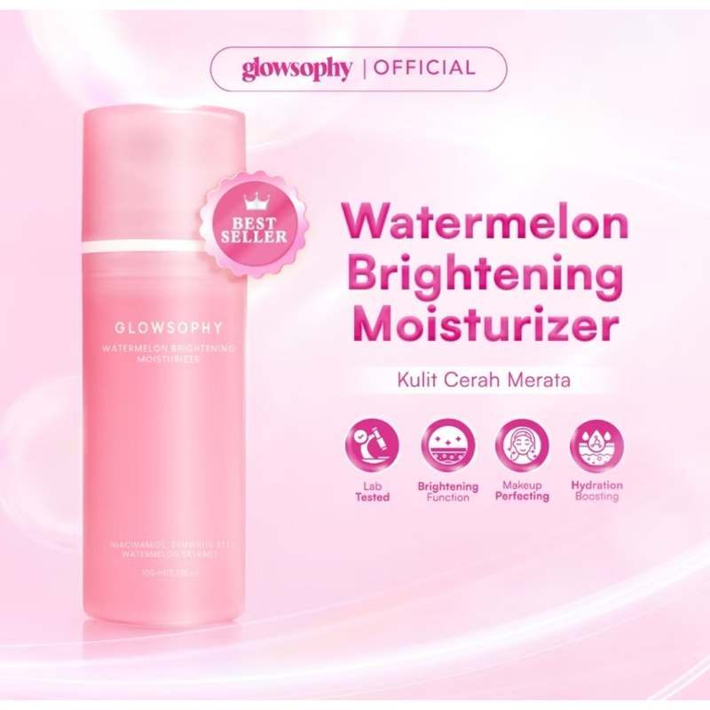Jual Glowsophy Watermelon Brightening Moisturizer Skin Barrier Niacinamide Gel Day and Night ...