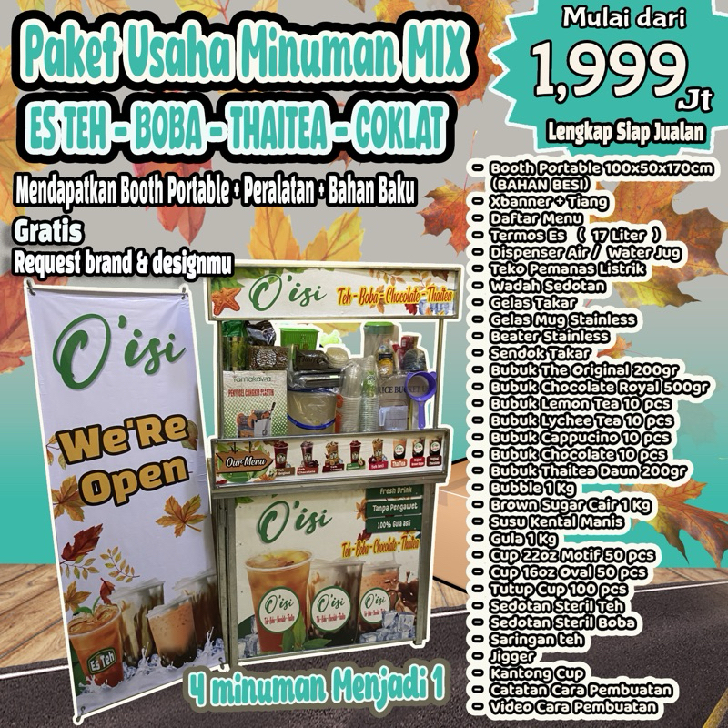 Jual PAKET USAHA MINUMAN MIX (ESTEH, BOBA, THAITEA, COKLAT) LENGKAP ...