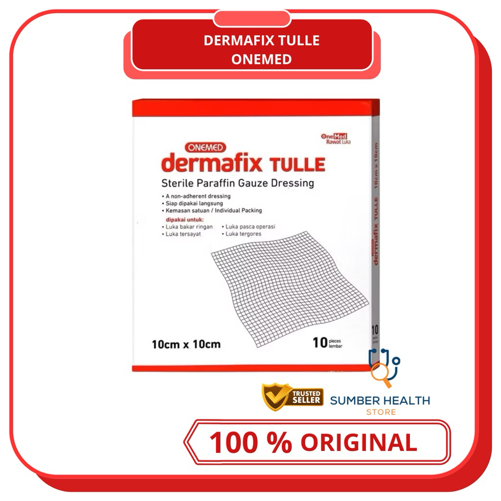 Jual Dermafix Tulle 10 x 10 Cm Paraffin Gauze Onemed Box Isi 100Pcs ...