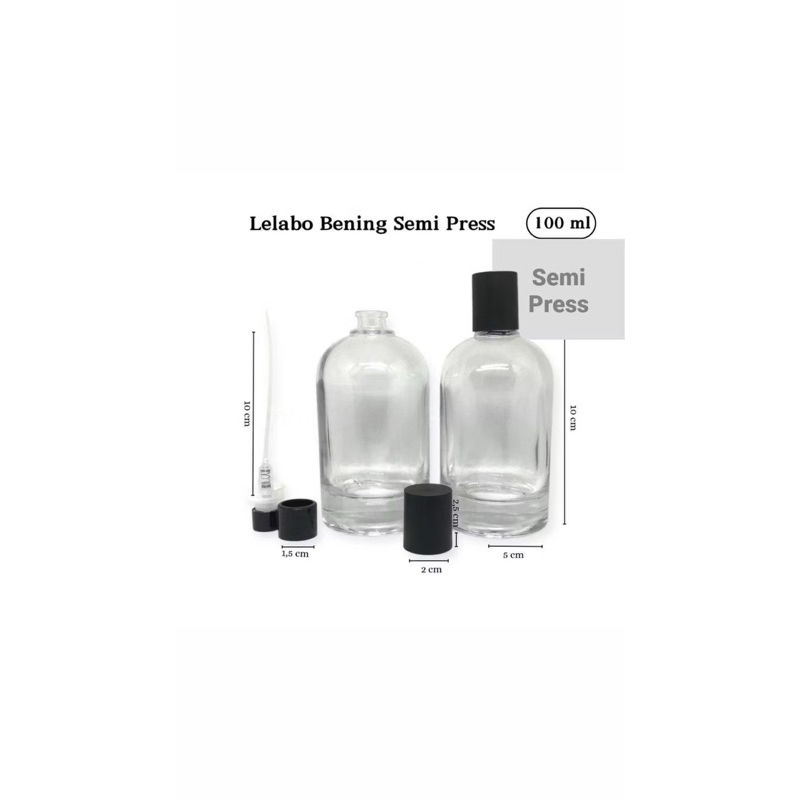 Jual [12 PCS] Botol Parfum LeLabo 100ML Semi Press tutup hitam- Botol ...