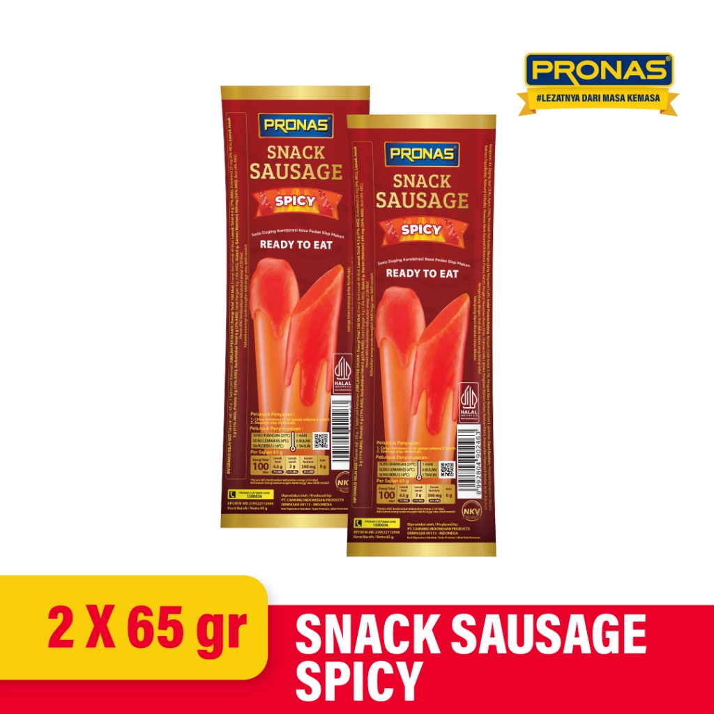 Jual PRONAS Sosis Snack Kombinasi (Spicy) 65 gr Bundling 2pcs | Shopee ...