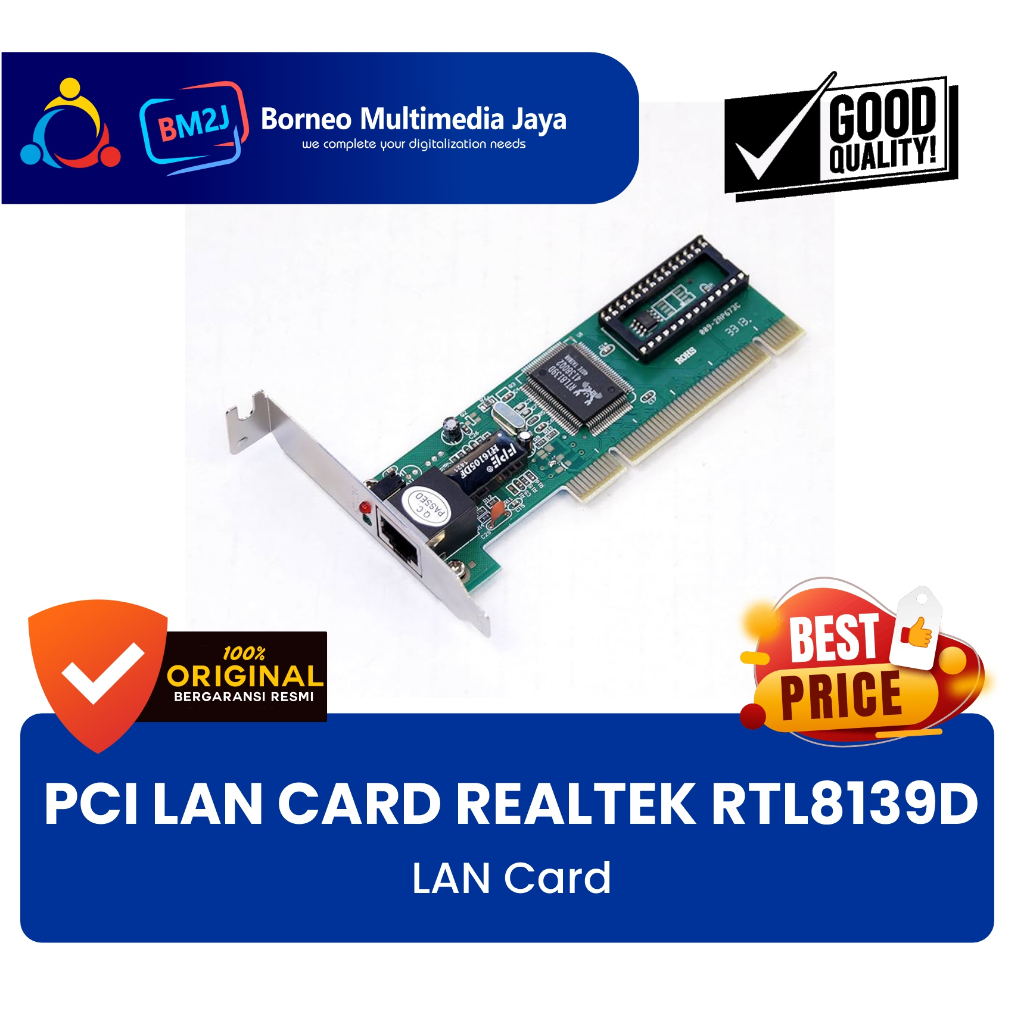 Jual PCI LAN Card Ethernet Network 10/100 Mbps Realtek RTL8139D 1x RJ45 RJ-45 Internet PC ...