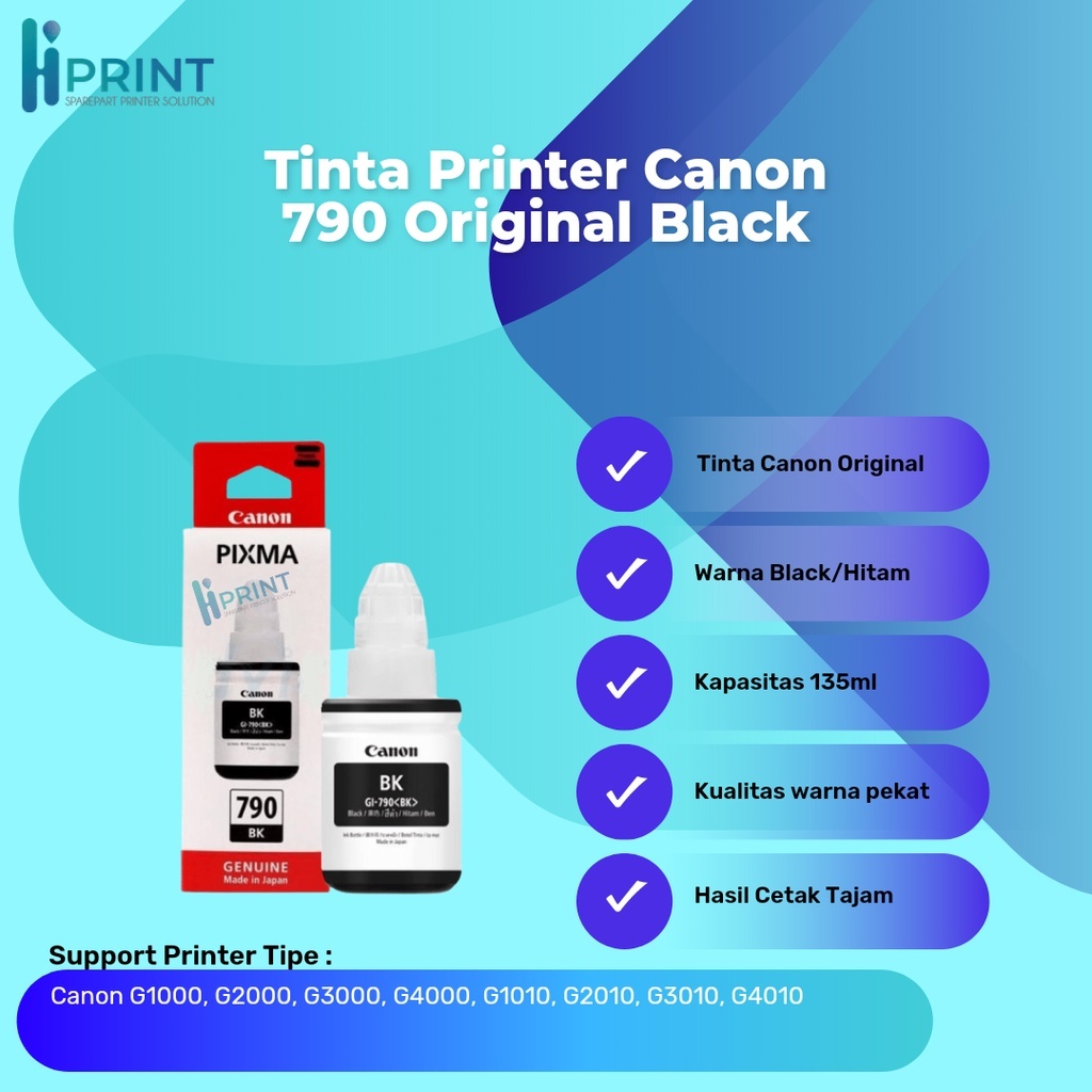 Jual Tinta Canon PIXMA GI-790 790 Original CMYK untuk G1000 G1010 G2000 ...