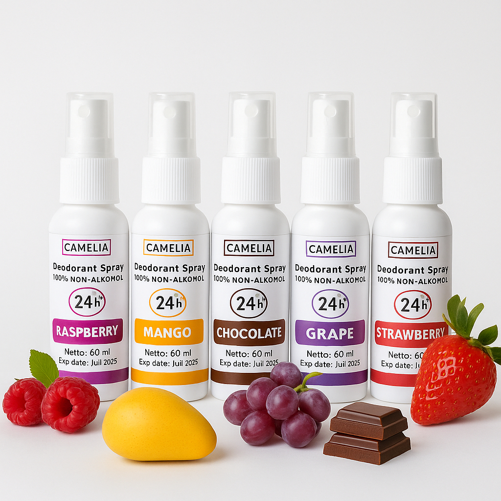 Jual Deo spray tawas camelia natural aroma buah menyegarkan isi 60ml ...