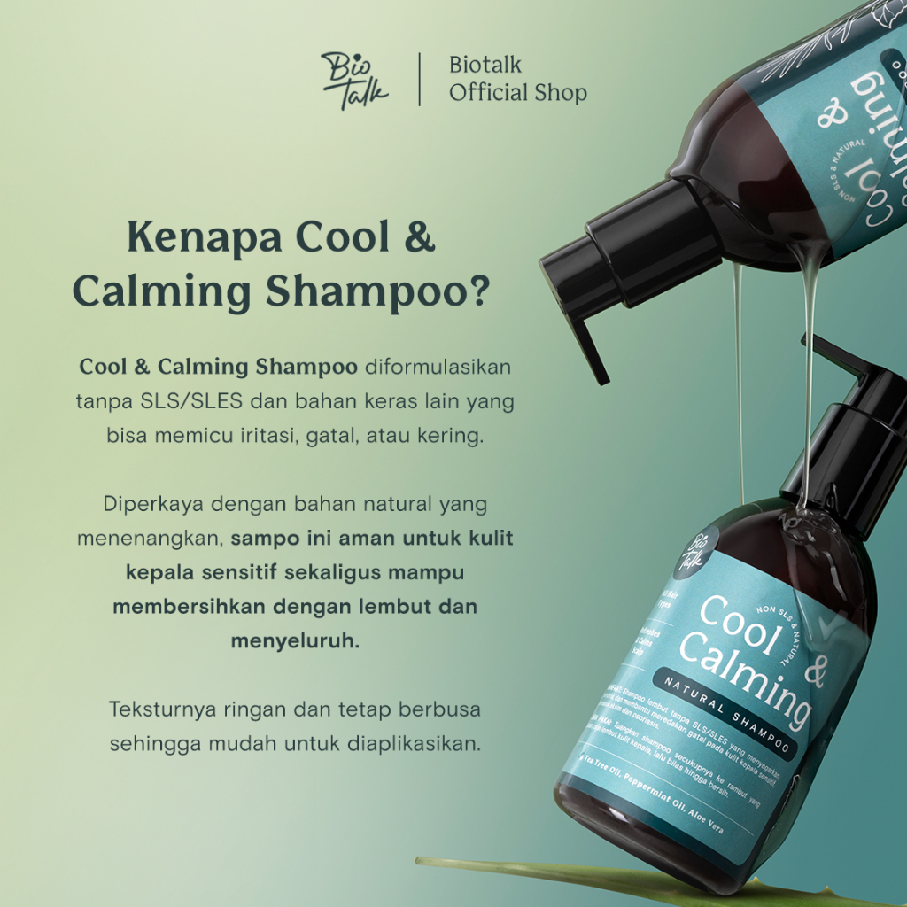 Jual [NEW LAUNCH] Biotalk Cool & Calming Shampoo | 250ml | Non SLS/SLES ...