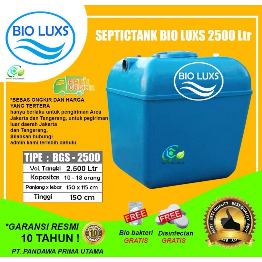 Jual Septic Tank biotech, biofil, SepticTank bioluxs, type BGS 2500 ...