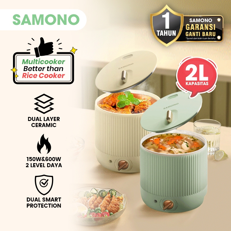 Jual SAMONO Panci Listrik Keramik Serbaguna Mini Slow Cooker Serbaguna ...
