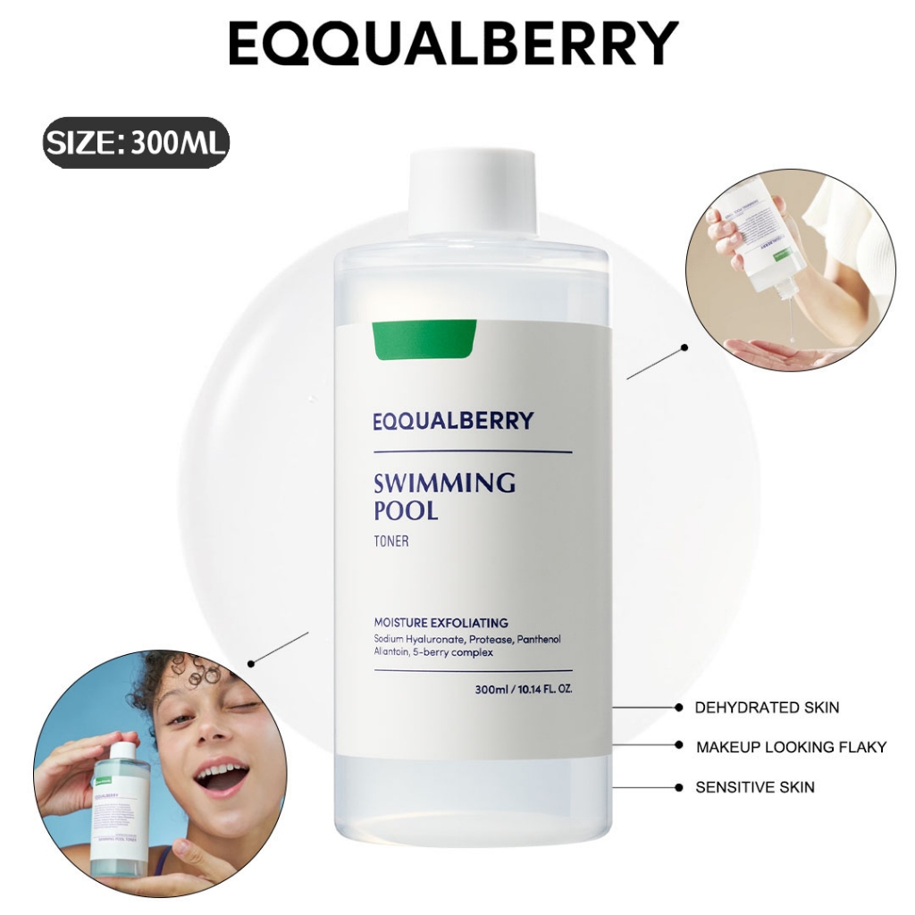 Jual 300ml EQQUALBERRY Swimming Pool Daily Facial Toner | Shopee Indonesia