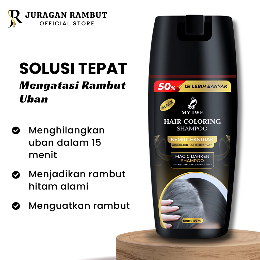 Jual My Iwe Hair Coloring Shampoo Penghitam Rambut Uban My Iwe Shampo ...