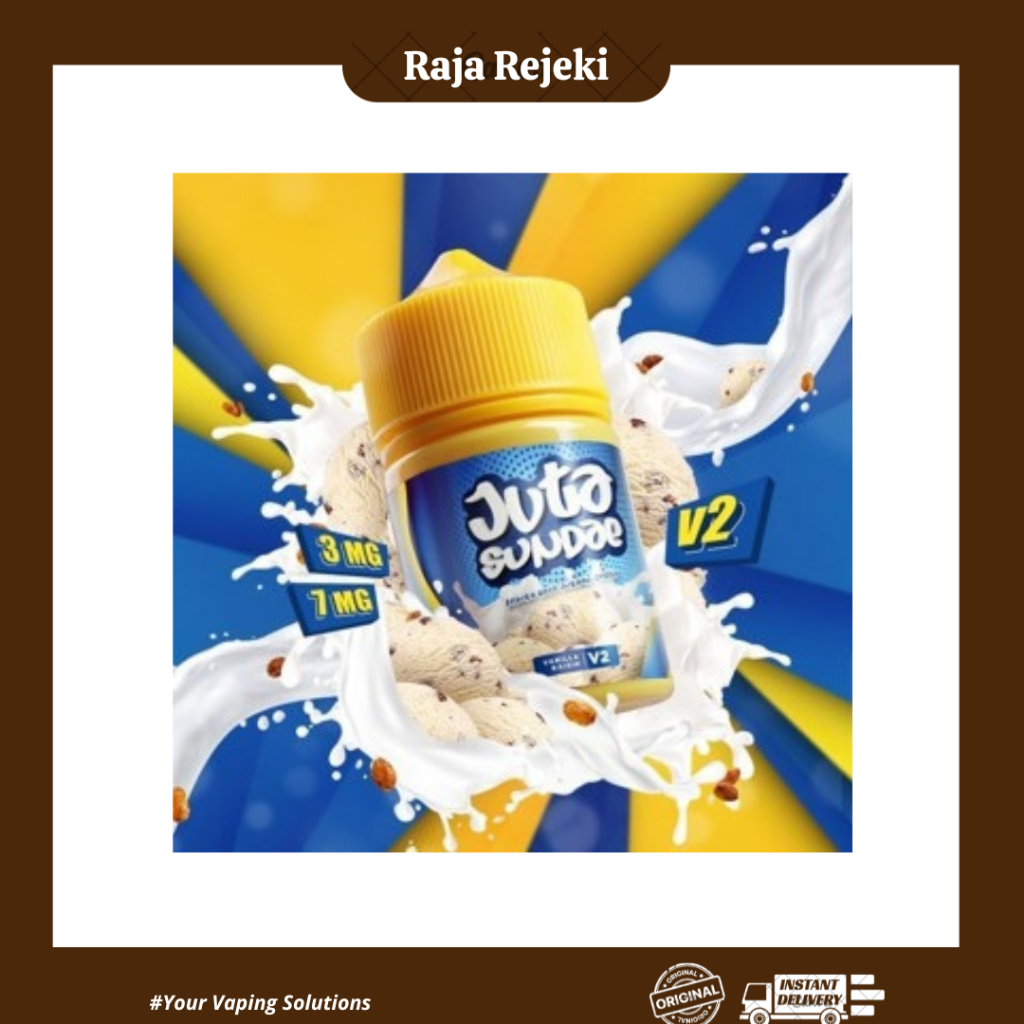 Jual JUTA SUNDAE V2 VANILLA RAISIN LIQUID SERIES FREEBASE 60ML 100% ...