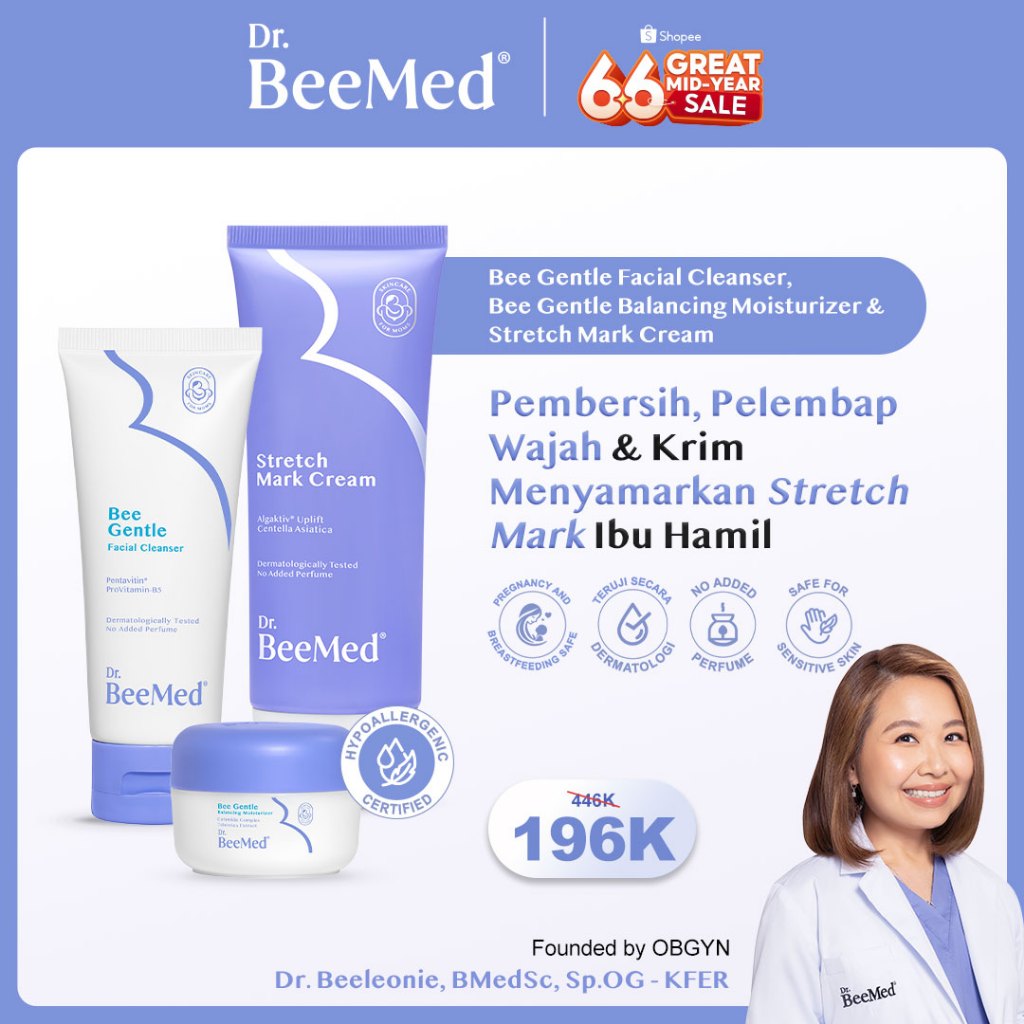Jual Dr.BeeMed 3pcs Set Facial Cleanser + Moisturizer + Stretch Mark ...
