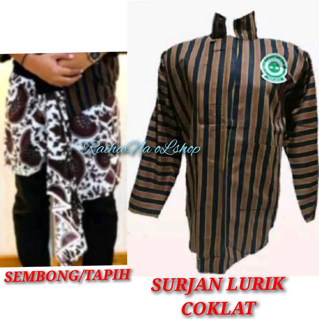 Jual SEPAKET BAJU ADAT JAWA PRIA | SURJAN LURIK COKLAT HITAM + TAPIH / SLEMBONG INSTAN | PAKAIAN ...