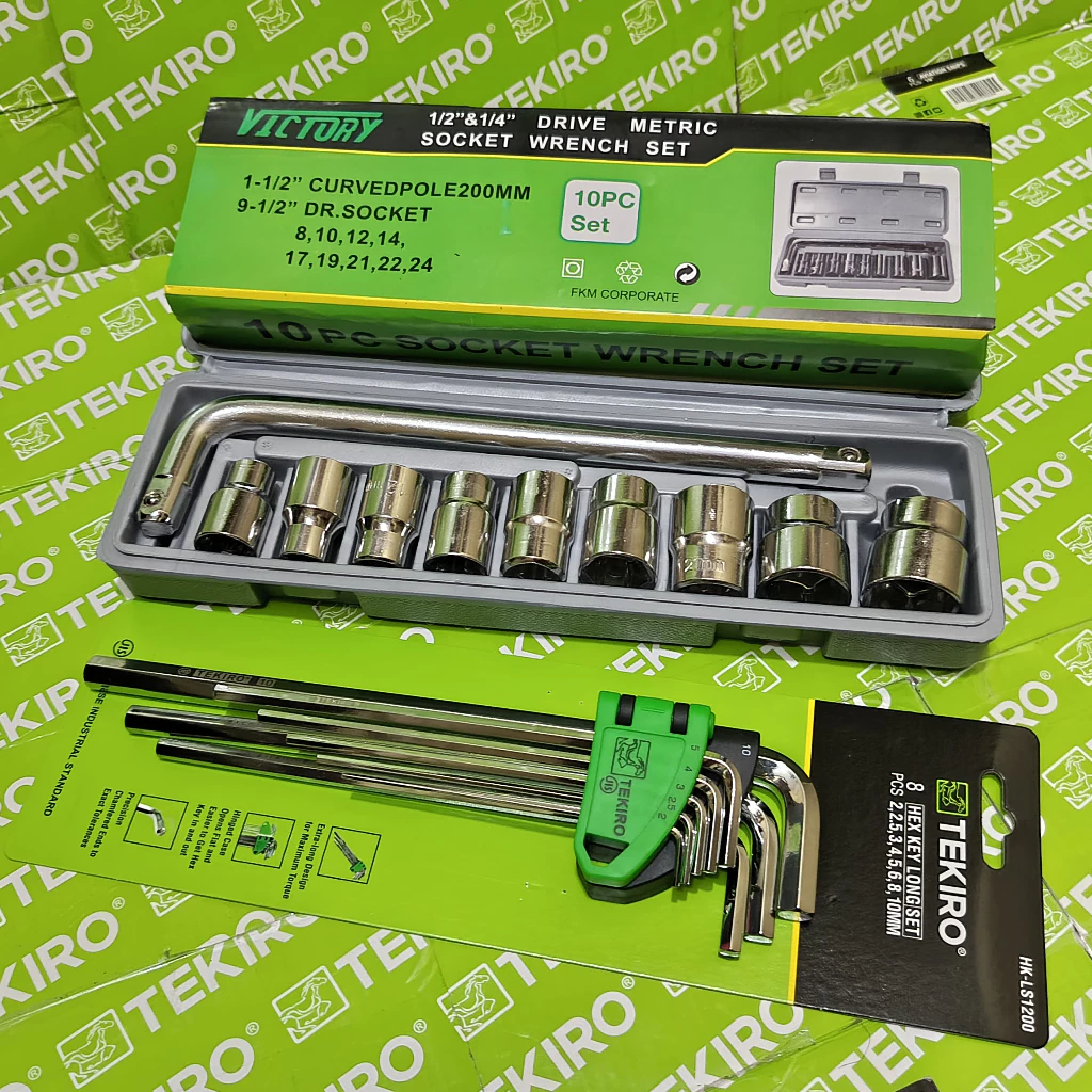 Jual Tekiro Paket 2 Pcs / Kunci Shock Sok Set 10 Pcs 8 - 24mm + Tekiro Kunci L Panjang MM Set ...
