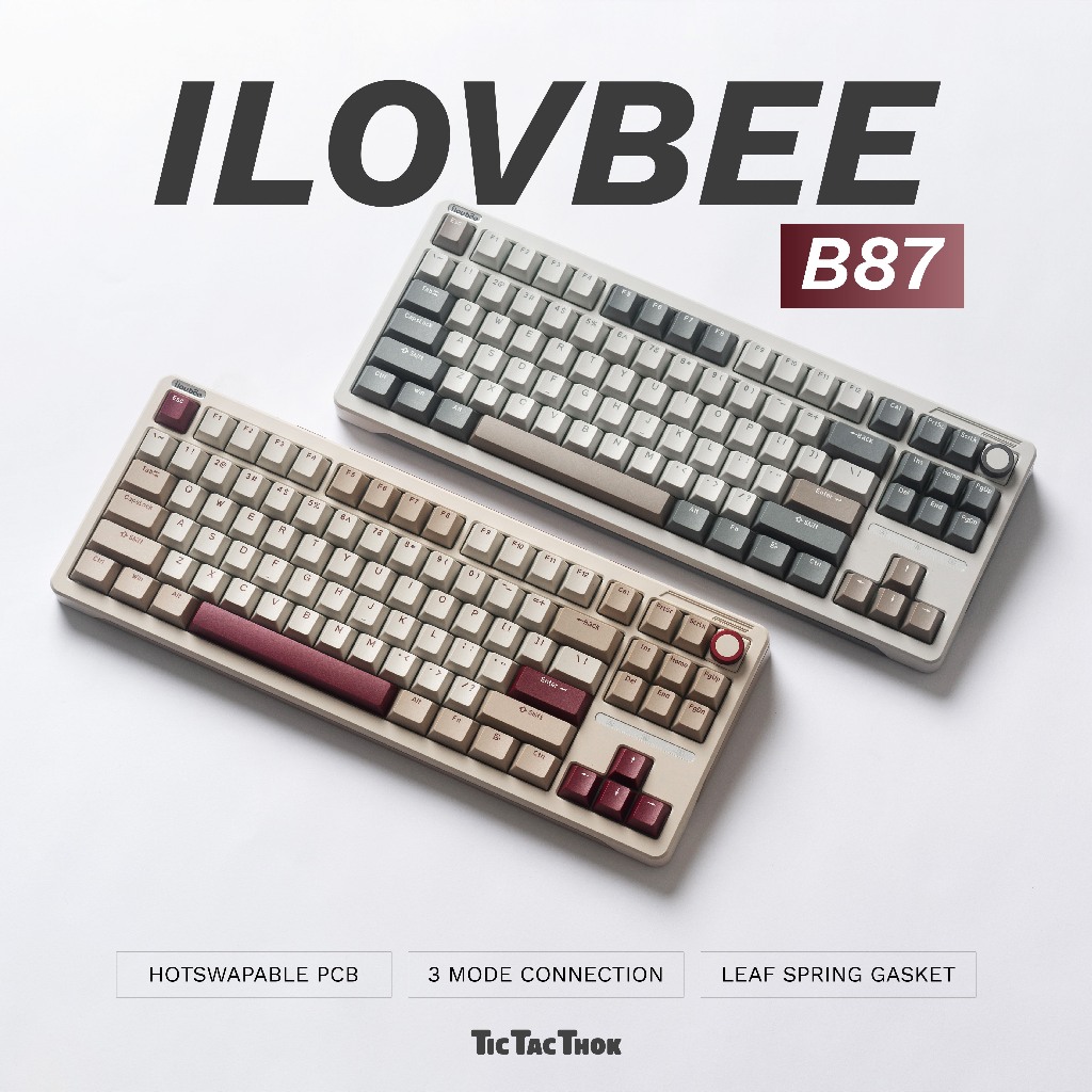 Jual ilovbee B87 Mechanical Keyboard - Gasket Mount - 3 Mode Connection ...