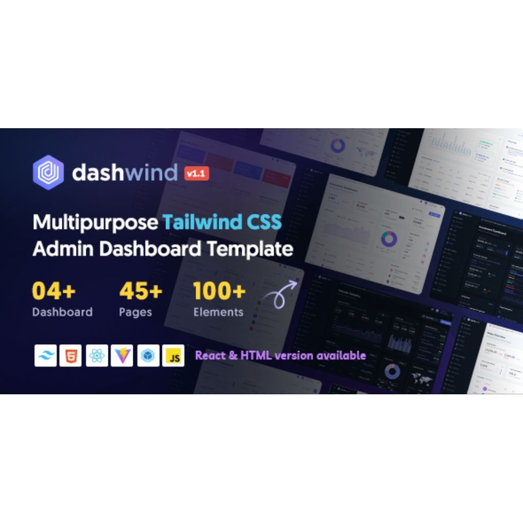 Jual DASHWIND - MULTIPURPOSE TAILWIND CSS ADMIN DASHBOARD TEMPLATE | Shopee Indonesia