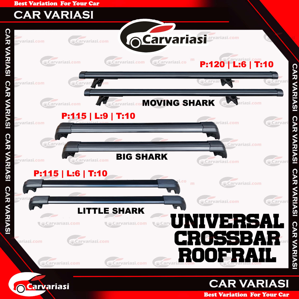 Jual Crossbar Mobil Jepit Roofrail Cross bar Jepit Roof Rail Crossbar ...