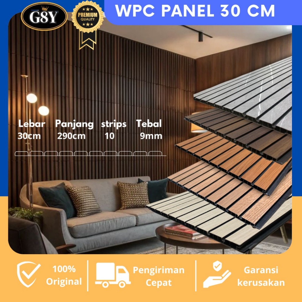 Jual WPC Wood Panel Dinding UK L 30CM X PANJANG 3 METER & 1 METER / Wallboard Aesthetic Dekorasi ...