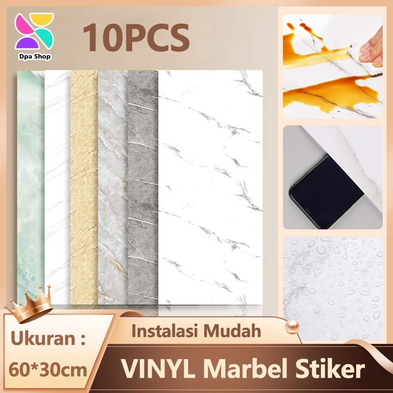 Jual 10 PCS Wallpaper Vinyl Dinding Marble Wallpaper Stiker Dinding ...