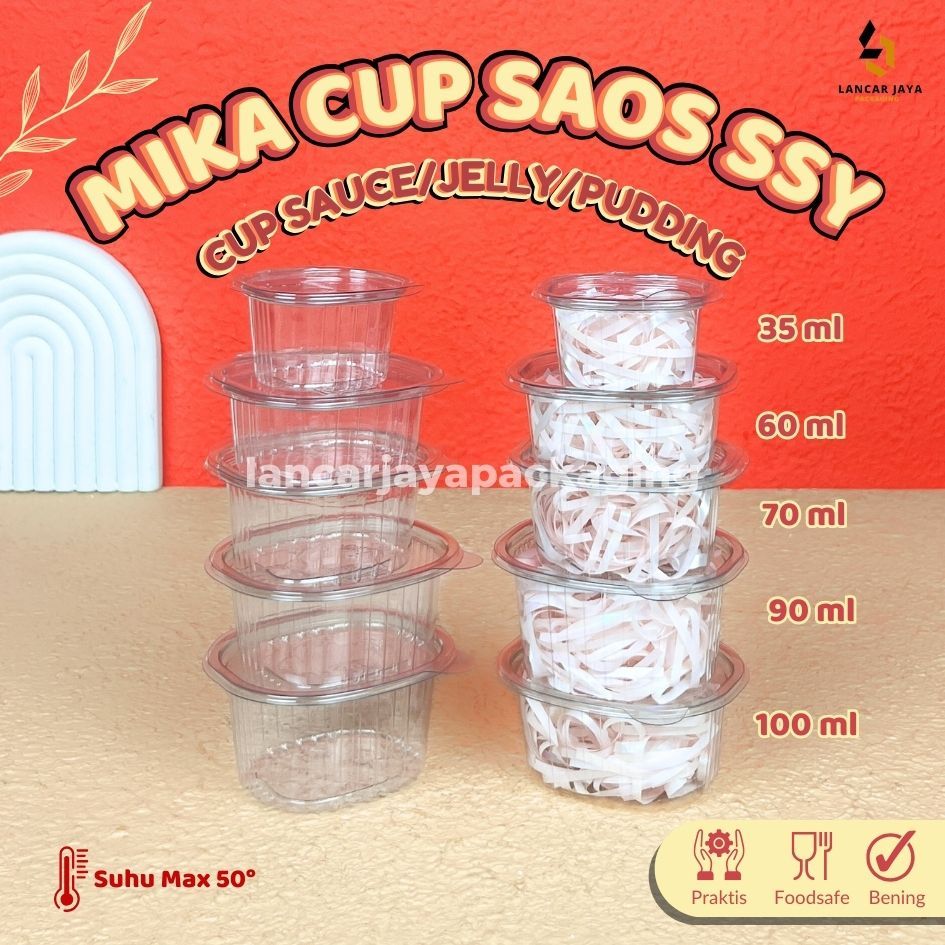 Jual Cup Jelly Oval SSY Mika Pudding Sambal Saos Agar-agar Pudding 25 ...